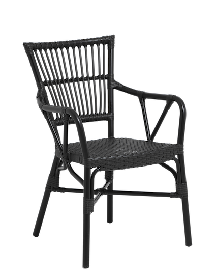 Sort cafestol med flettet ryg og sæde Kun kr. 1.220,-